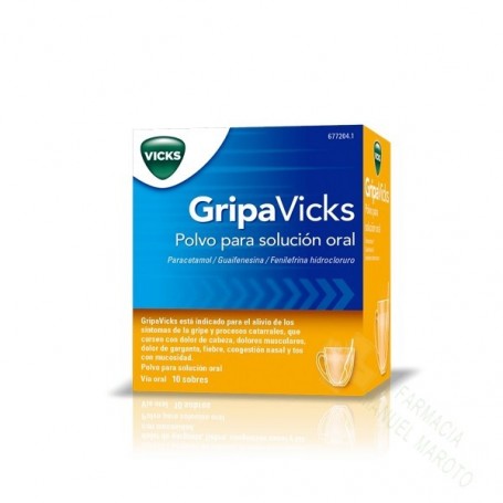 GRIPAVICKS POLVO PARA SOLUCION ORAL , 10 SOBRES - Farmacia Manuel Maroto