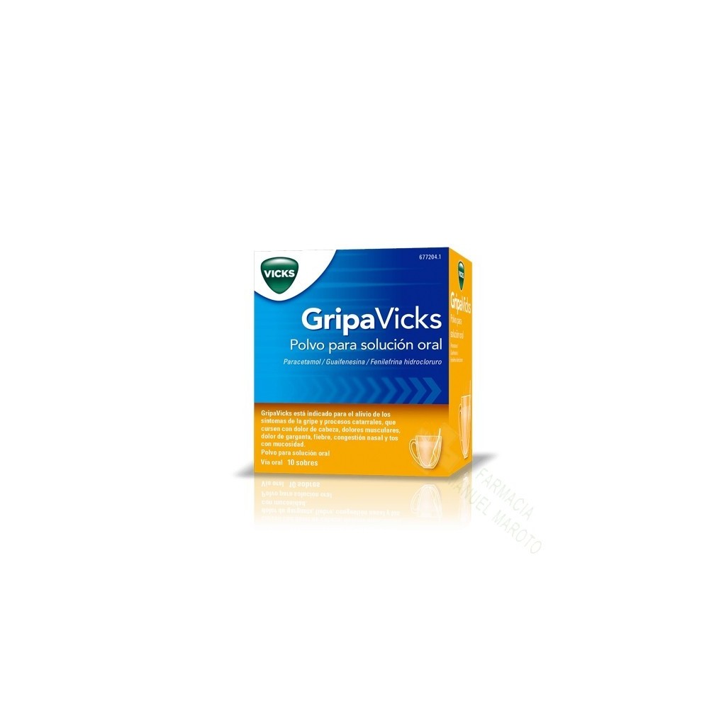 GRIPAVICKS POLVO PARA SOLUCION ORAL , 10 SOBRES - Farmacia Manuel Maroto