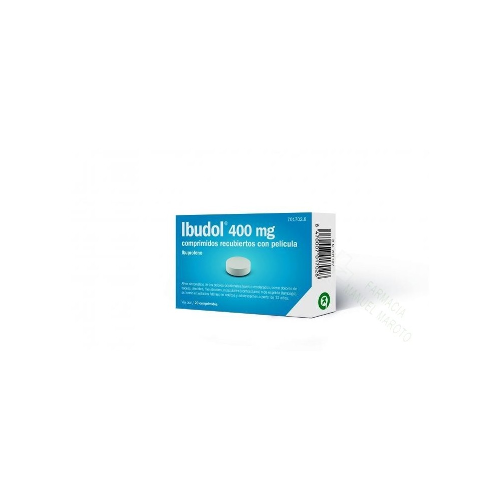 IBUDOL 400 MG COMPRIMIDOS RECUBIERTOS CON PELICULA EFG , 20 COMPRIMIDOS ...